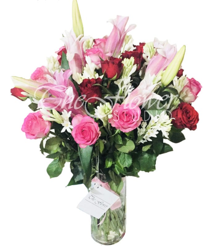 Raspberry Ripple | An Elegant Vase Arrangement by The Flower Studio